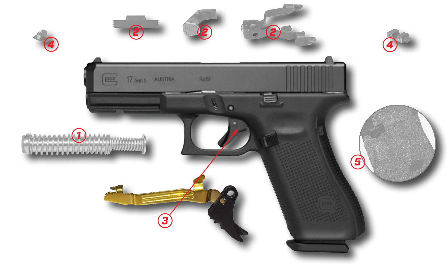Duty Glock Trigger Pyramid