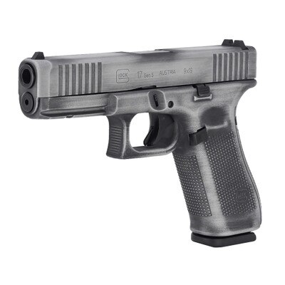 Glock 17 Gen5 Custom Distressed Crushed Silver 9mm