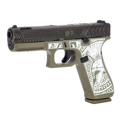 Glock 17 Gen5 Custom BFG Spartan Laser Engraved & Slide Cut w/ RMR Cut 9mm