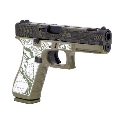 Glock 17 Gen5 Custom BFG Spartan Laser Engraved & Slide Cut w/ RMR Cut 9mm