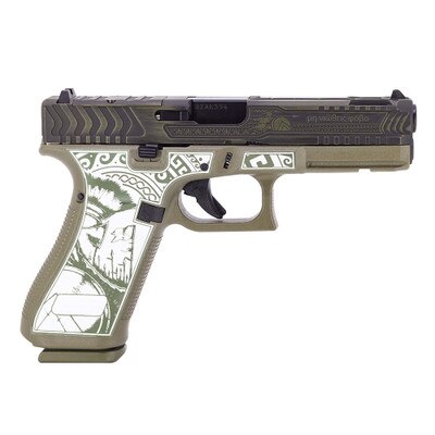 Glock 17 Gen5 Custom BFG Spartan Laser Engraved & Slide Cut w/ RMR Cut 9mm