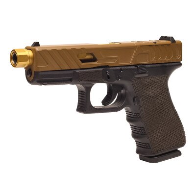 Glock 19 Gen3 9mm - FDE Bear Cut Slide & Chainmail Laser Stippled Grip